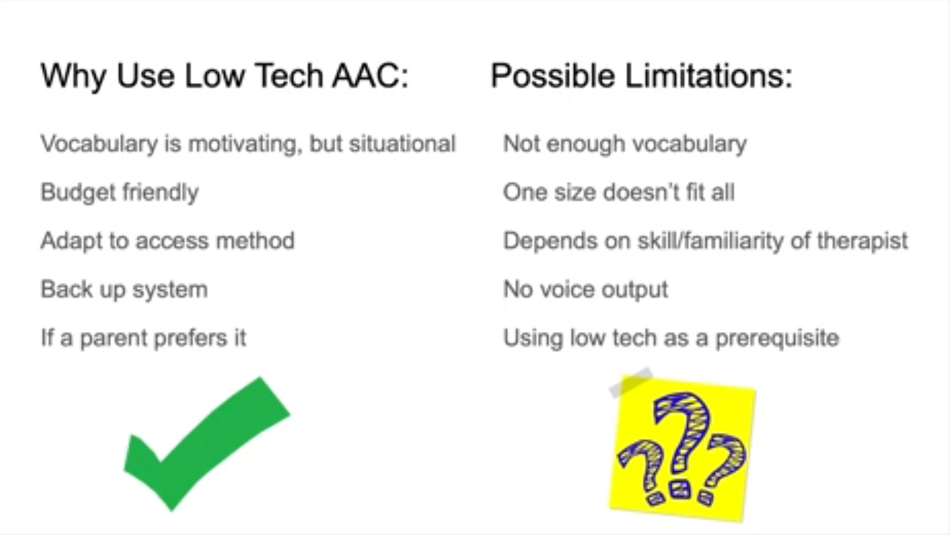 Pros and Cons of low-tech AAC - Washington CEEDAR
